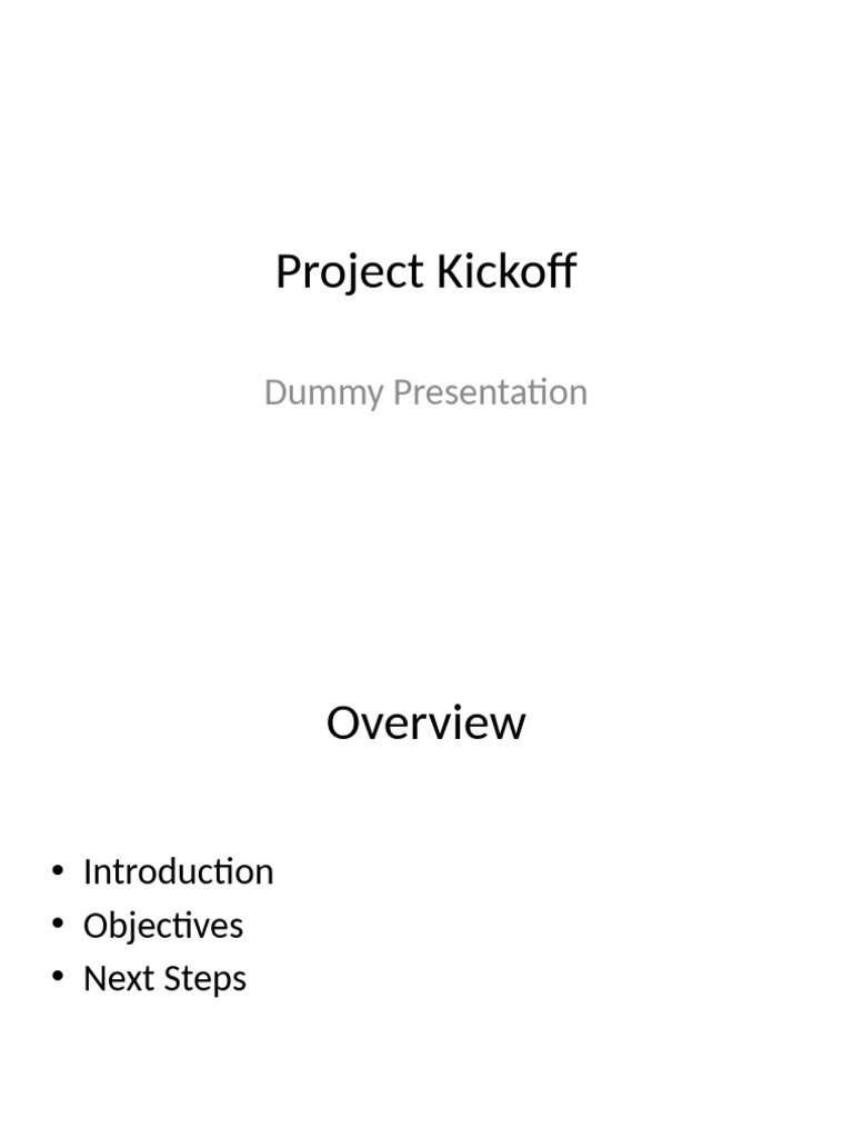 Project Kickoff | PDF