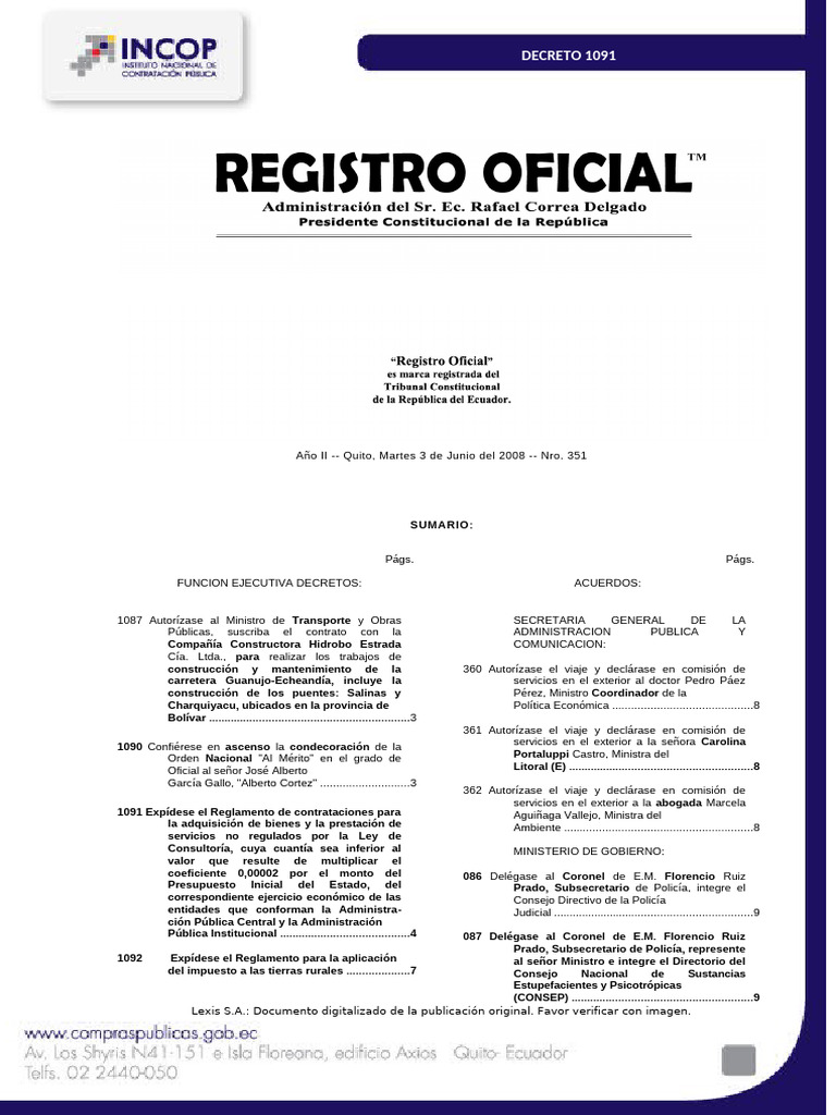 Decreto 1091 | PDF | Subasta | Impuestos
