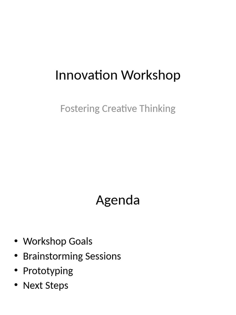 Innovation Workshop | PDF