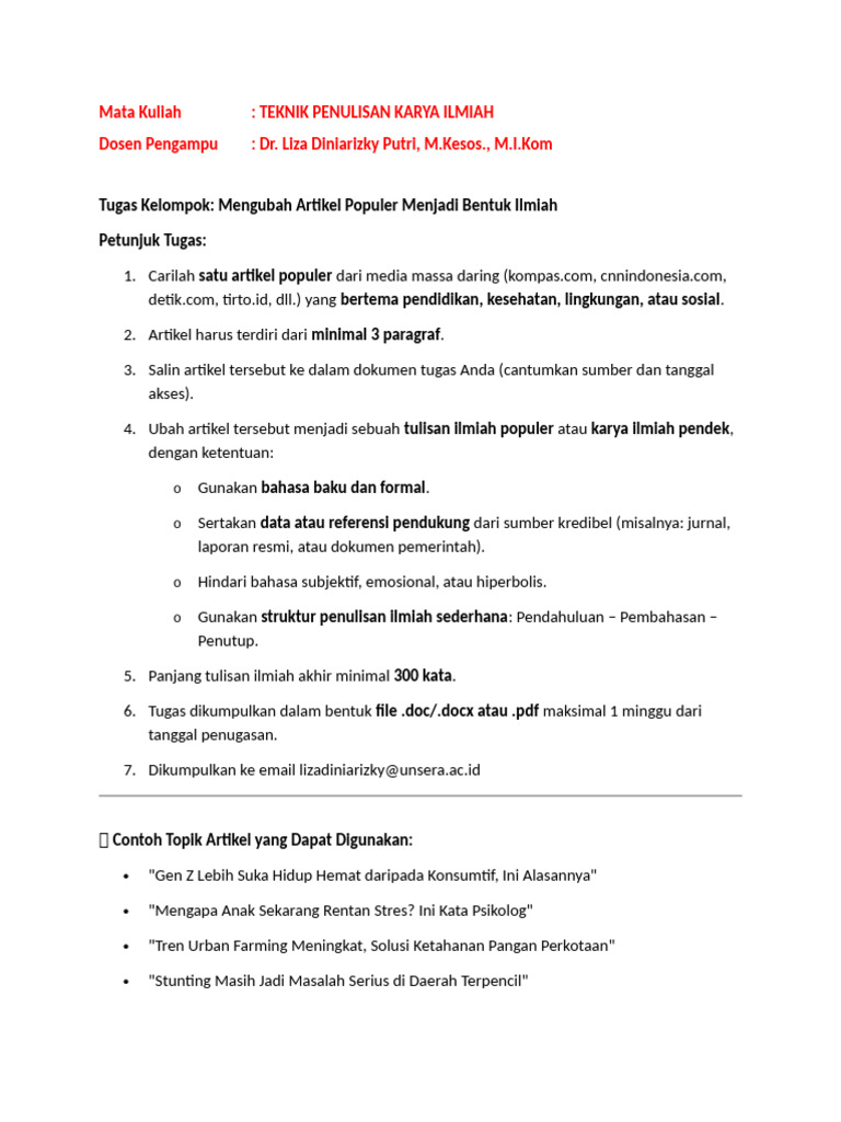 Tugas Kelompok MK TPKI 2025 Sesi 6 | PDF