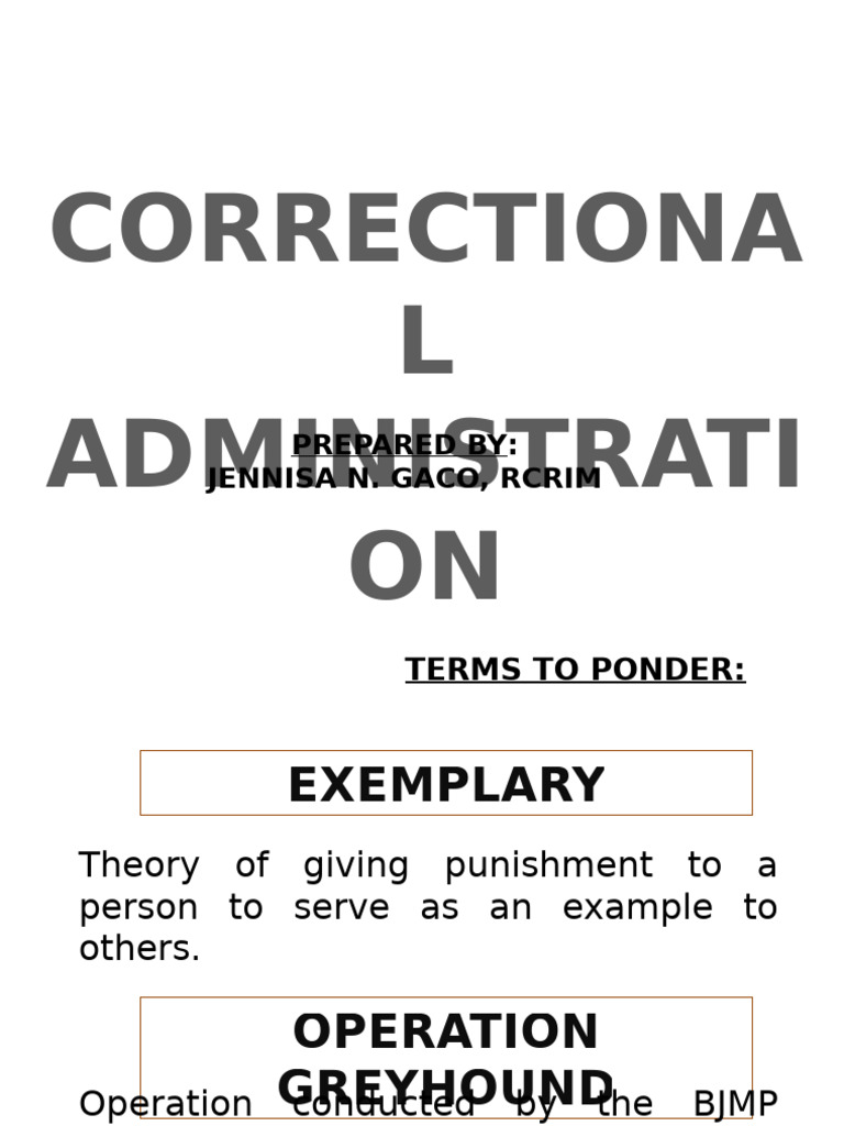 Corad - Definition of Terms | PDF | Prison | Parole