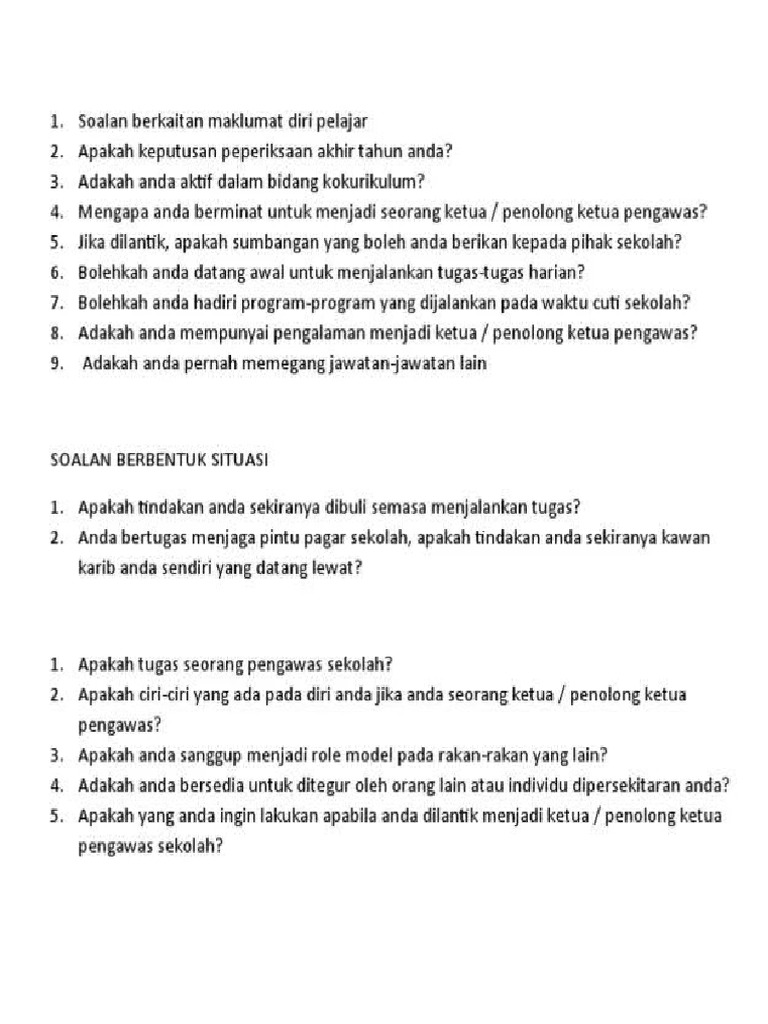 Soalan Temuduga | PDF