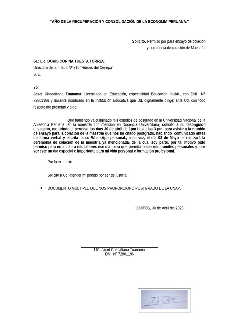 Solicito PERMISO | PDF