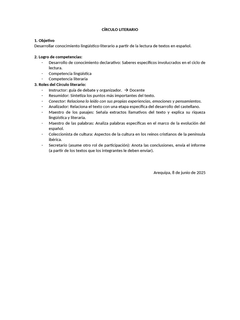 Metodología Círculo Literario | PDF