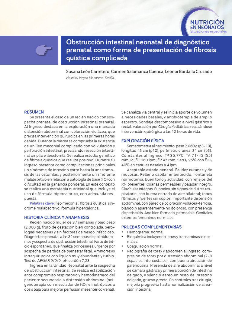 Íleo meconial y fibrosis quística neonatal | PDF | Intestino grueso ...
