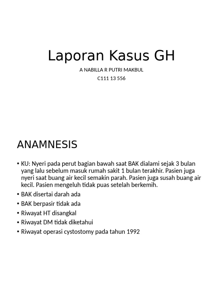 Laporan Kasus GH | PDF