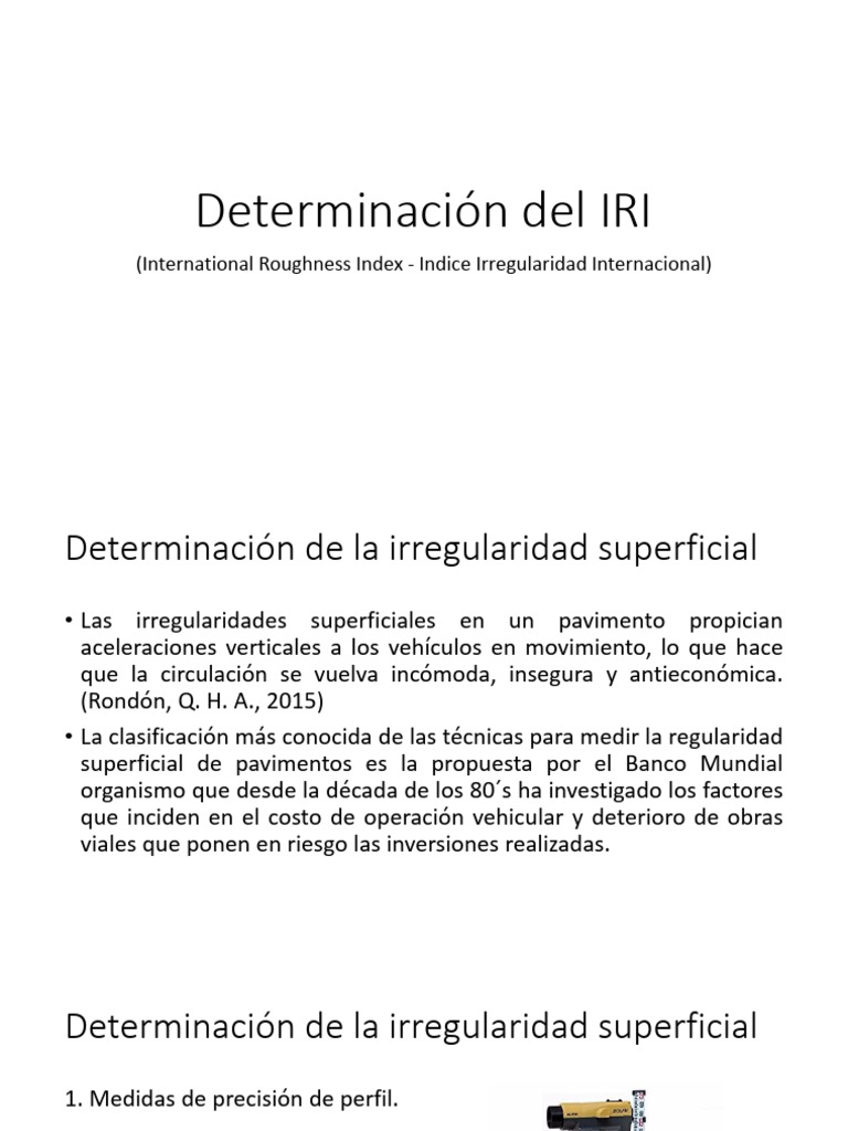 Determinación Del IRI | PDF
