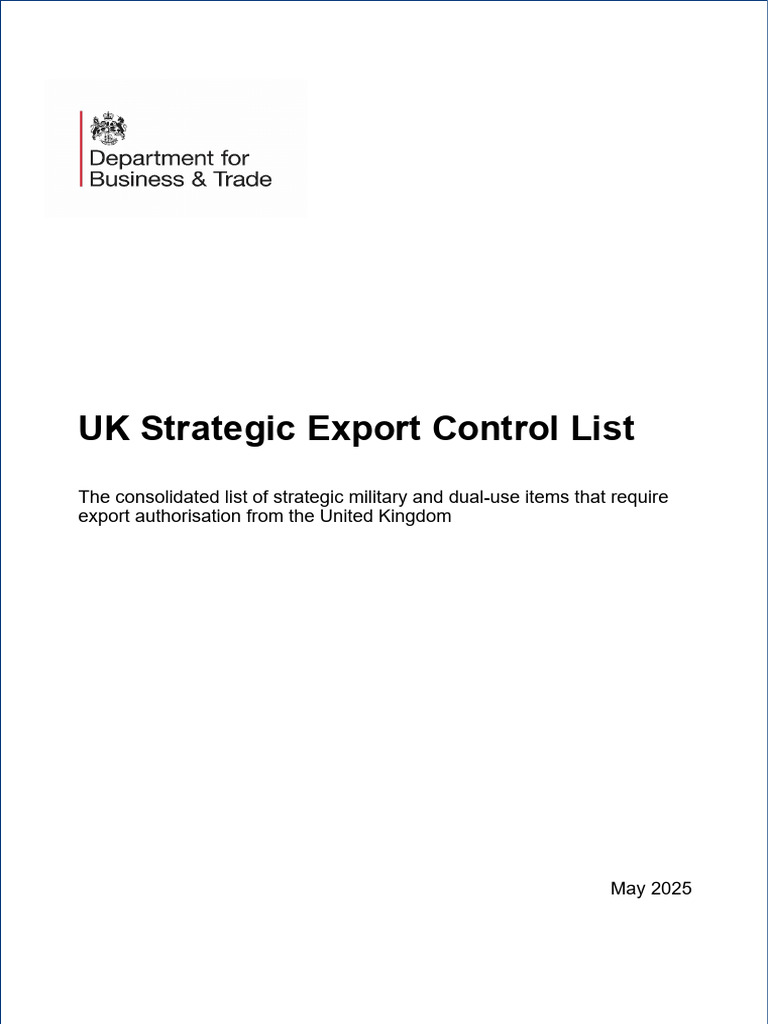 Uk Export Control List 2025 | PDF | Ammunition | Antibody