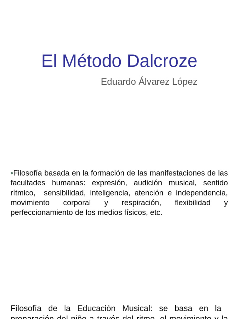El Método Dalcroze La Enseñanza en El Ritmo | PDF | Ritmo | Escuchando