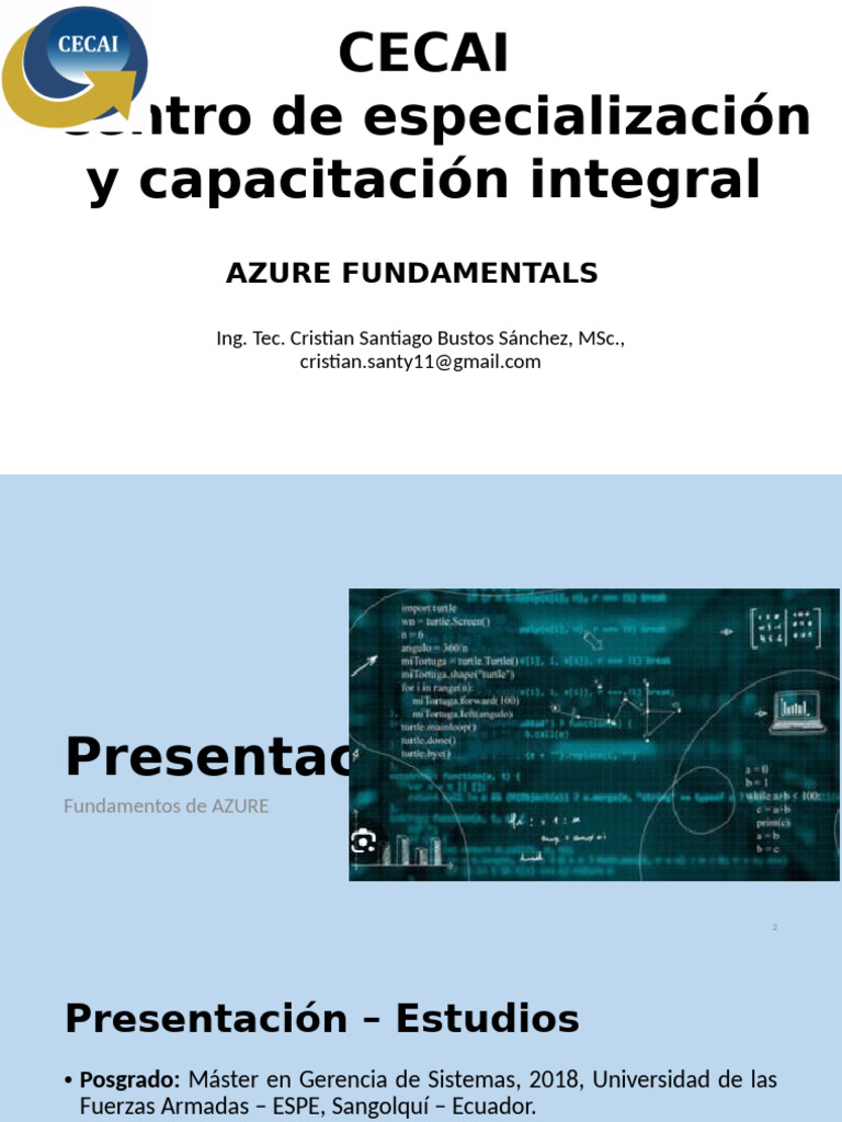 Presentación AZURE | PDF | Microsoft Azure | Computación en la nube