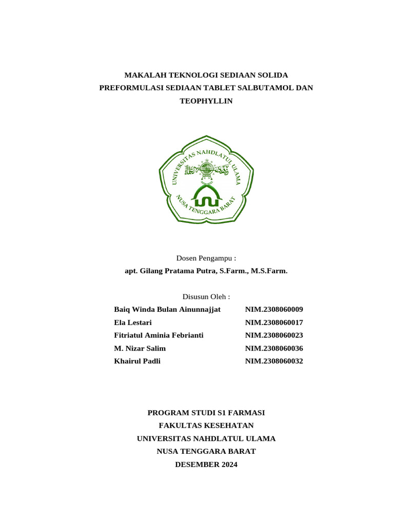 Format Preformulasi TSS - 055334 | PDF