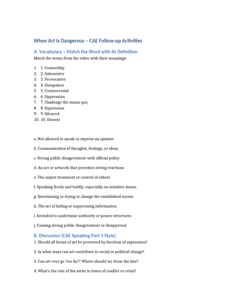 Exploring Art, Censorship, and Expression | PDF
