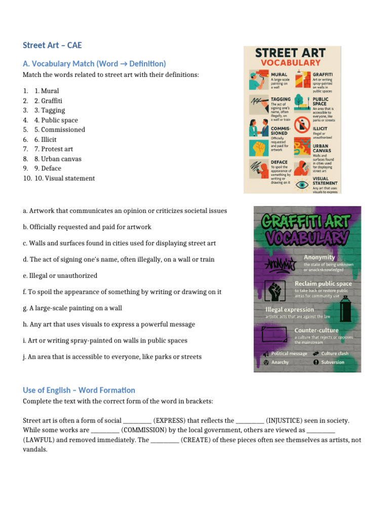 Street Art CAE Follow Up | PDF | Street Art | Graffiti