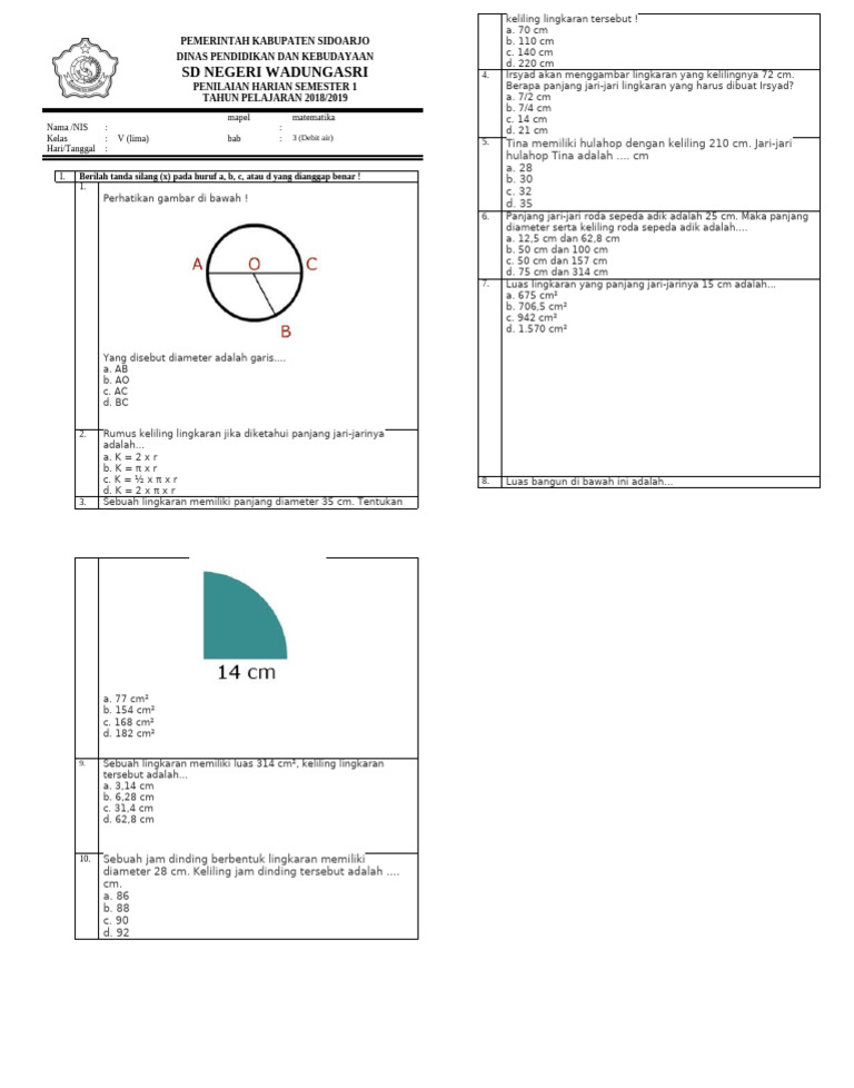Soal PH MTK Bab 1 Tahap 8 Ok2 | PDF