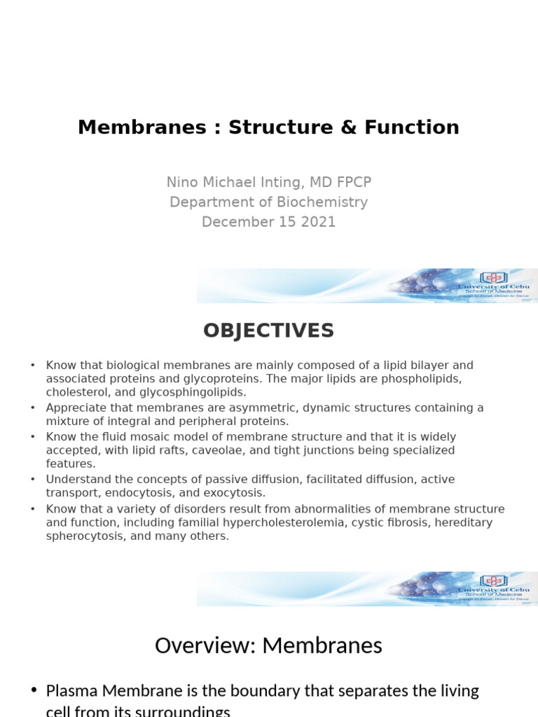 Membranes - Structures & Function | PDF | Cell Membrane | Protein Targeting
