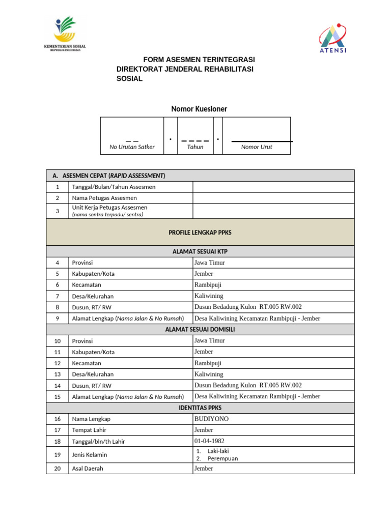 Asesmen BPJS 1 | PDF