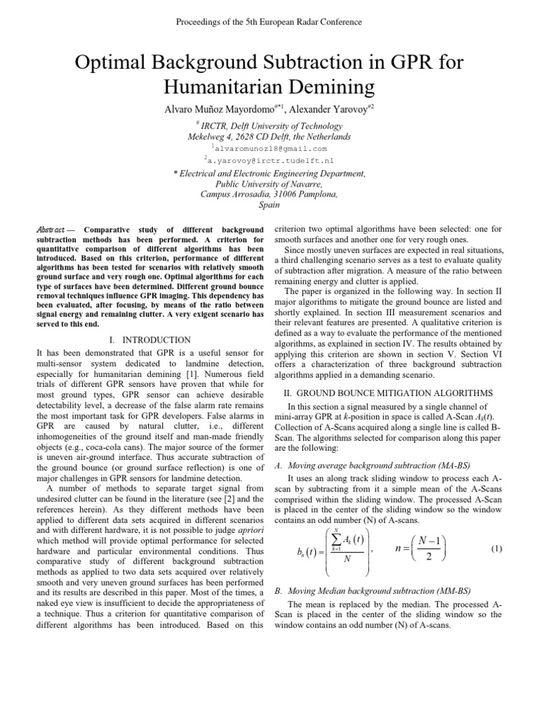 Background Subtraction | Download Free PDF | Moving Average | Algorithms