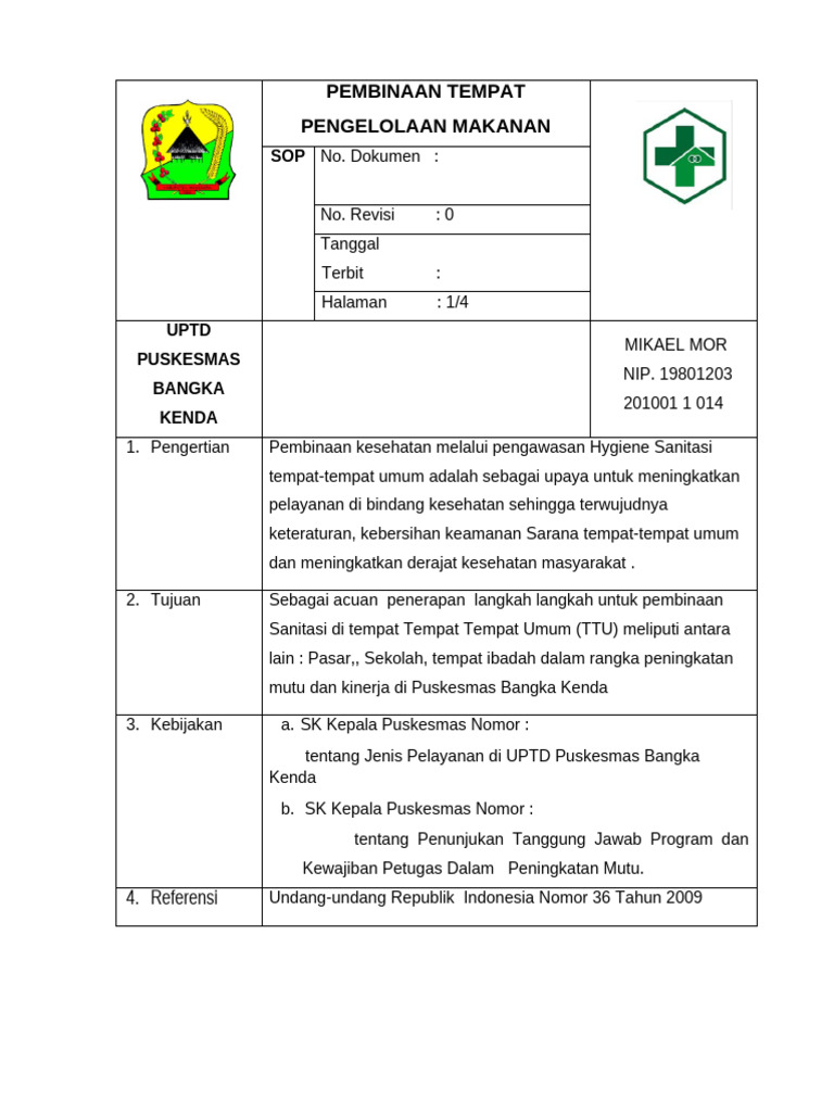 Sop TPM Print | PDF