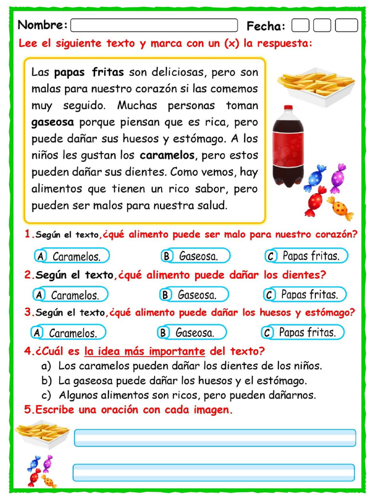 Lectura de Comida Chatarra | PDF