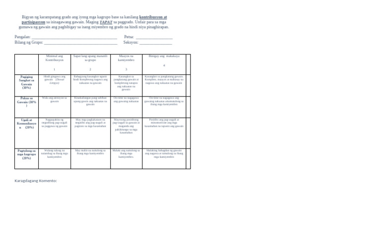 Peer Eval 10 Members | PDF