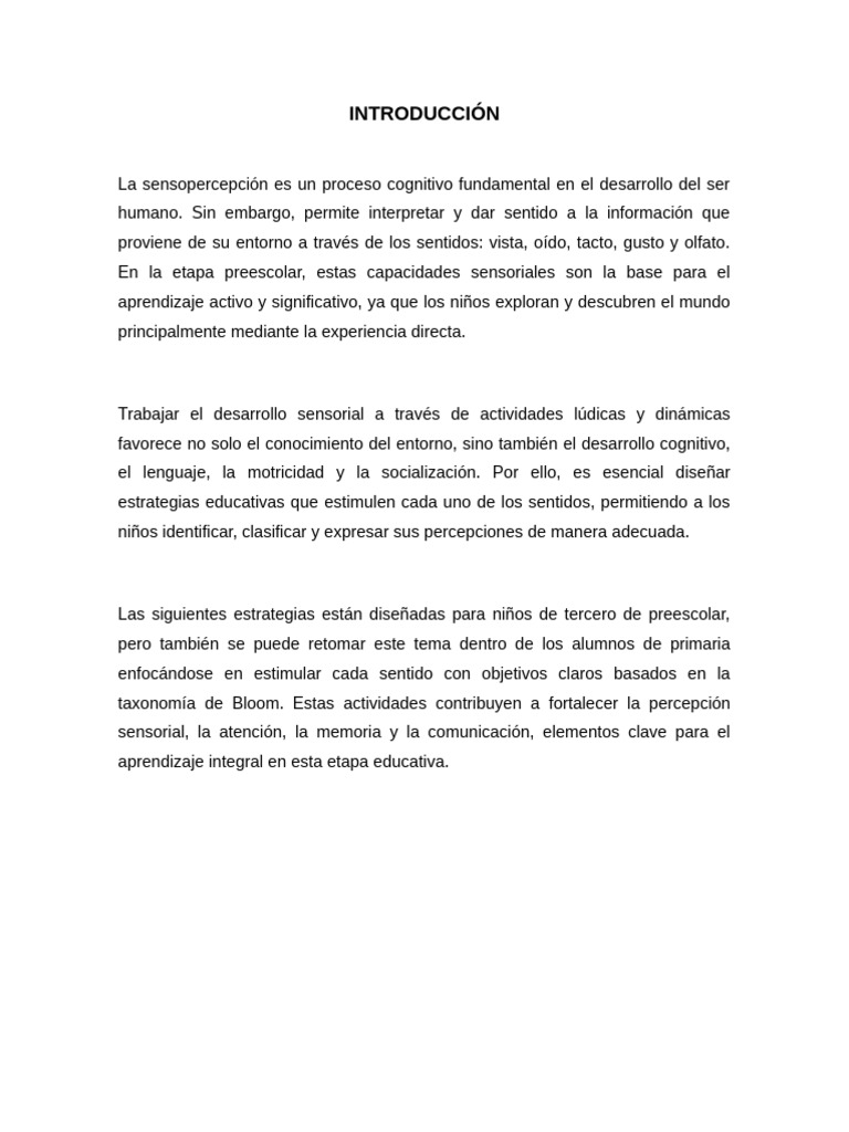 INTRODUCCIÓN | PDF | Sentidos | Percepción