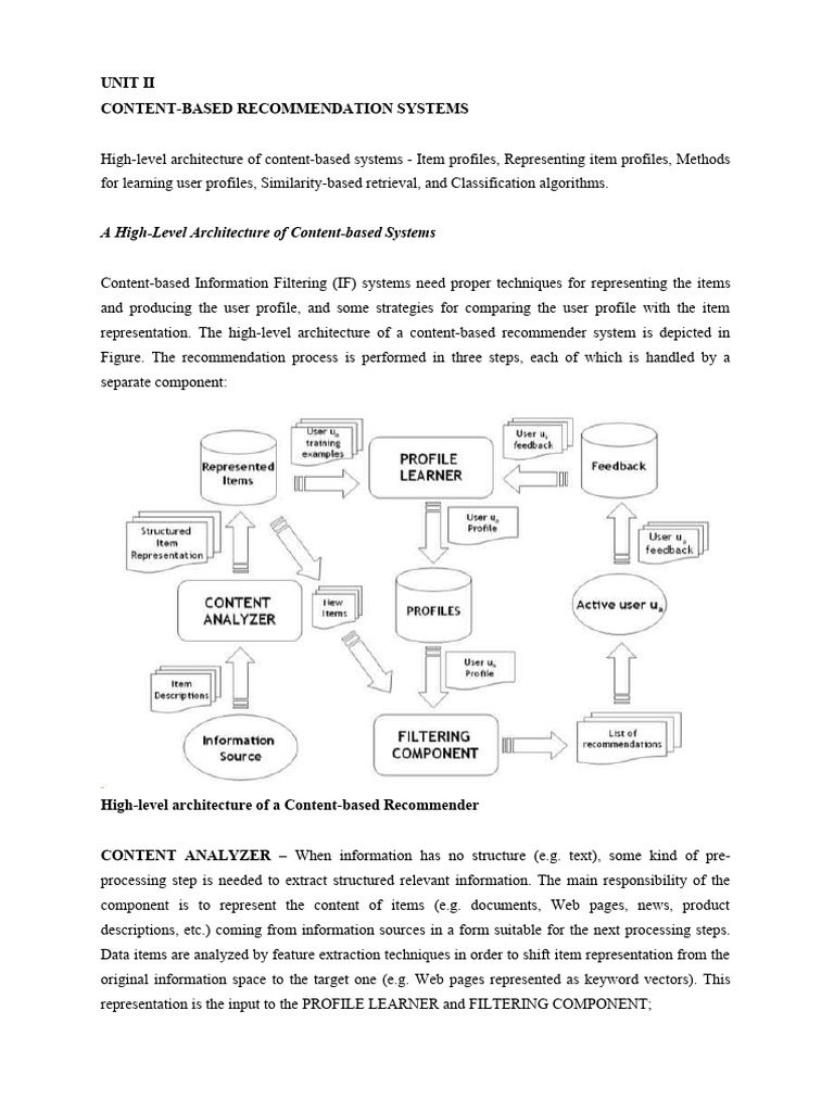 UNIT II - Recommender Systems | PDF | Support Vector Machine | Computational Neuroscience
