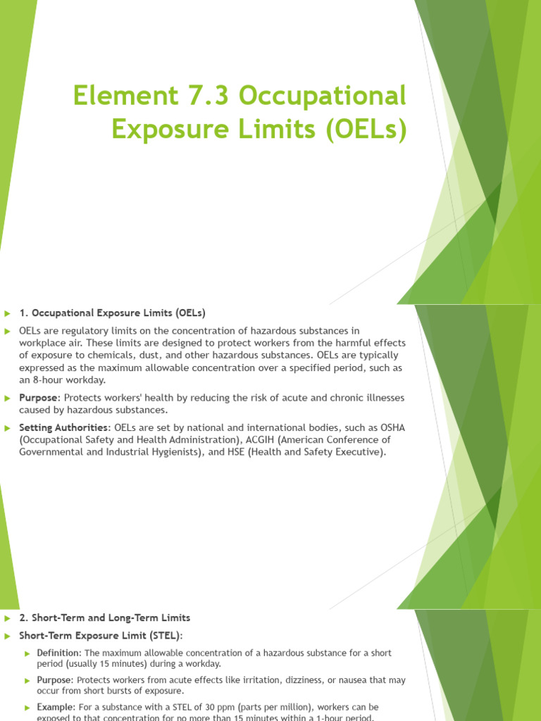 Element7.3 Occupational Exposure Limits | PDF | Occupational Safety And ...