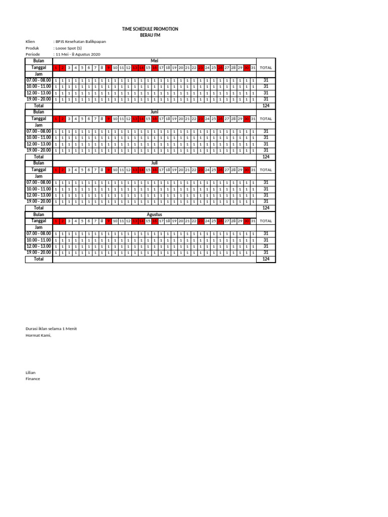 Freq Siar BPJS Berau FM | PDF