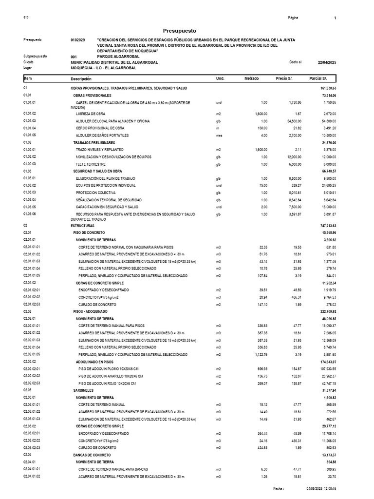 Presupuestocliente | PDF