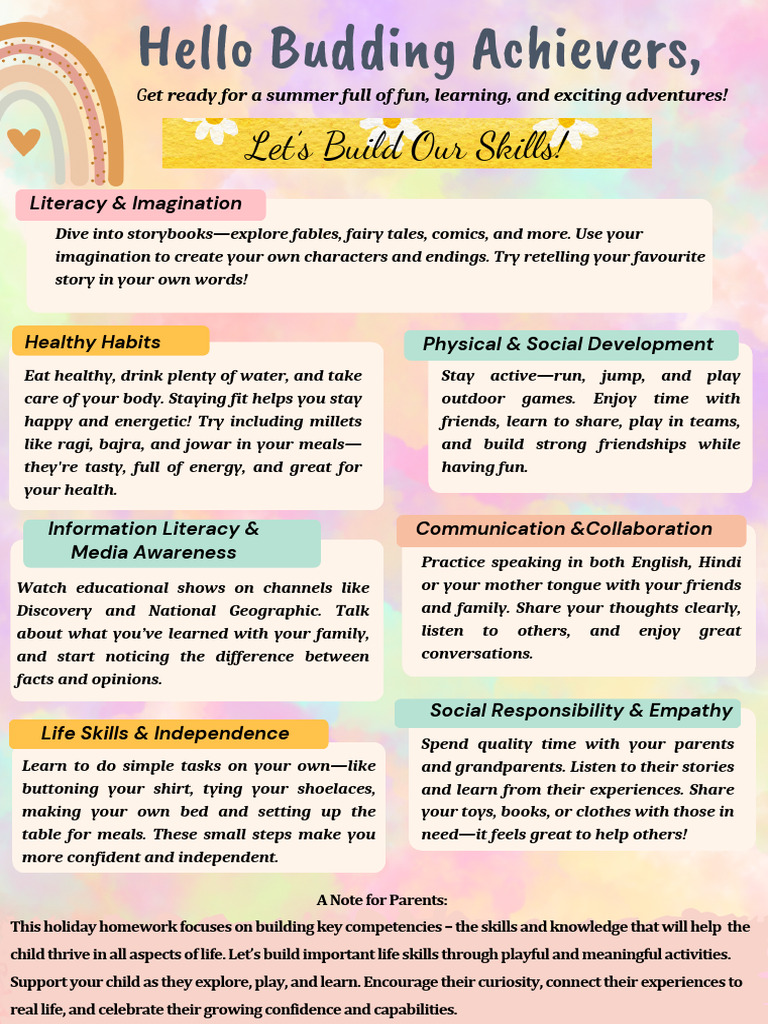 Class 4 Holiday Homework 202526 | PDF