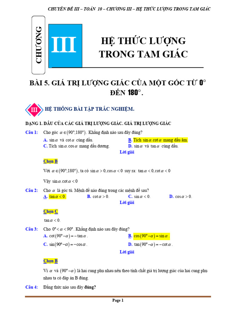 Chuyen de He Thuc Luong Trong Tam Giac Toan 10 Ket Noi Tri Thuc Voi Cuoc Song Trang 4 | PDF