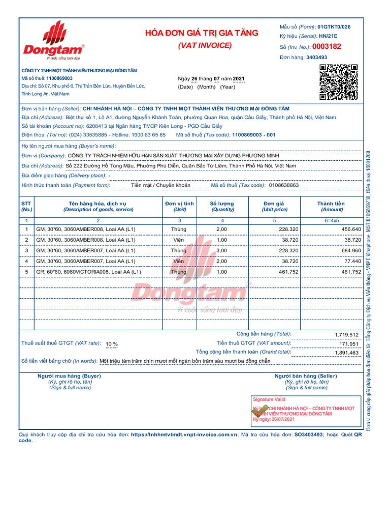 PM-TNHH - 210700 - 0000000 - G CH Đ NG Tâm | PDF