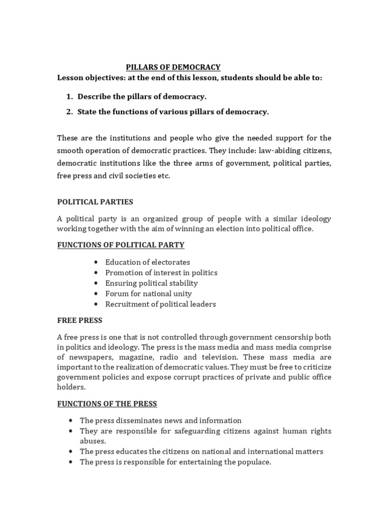 Pillars of Democracy | PDF