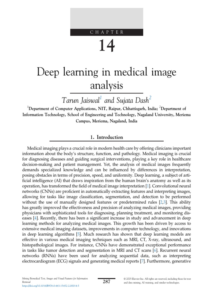 Deep Learning in Medical Image Analysis | PDF | Deep Learning | Medical ...