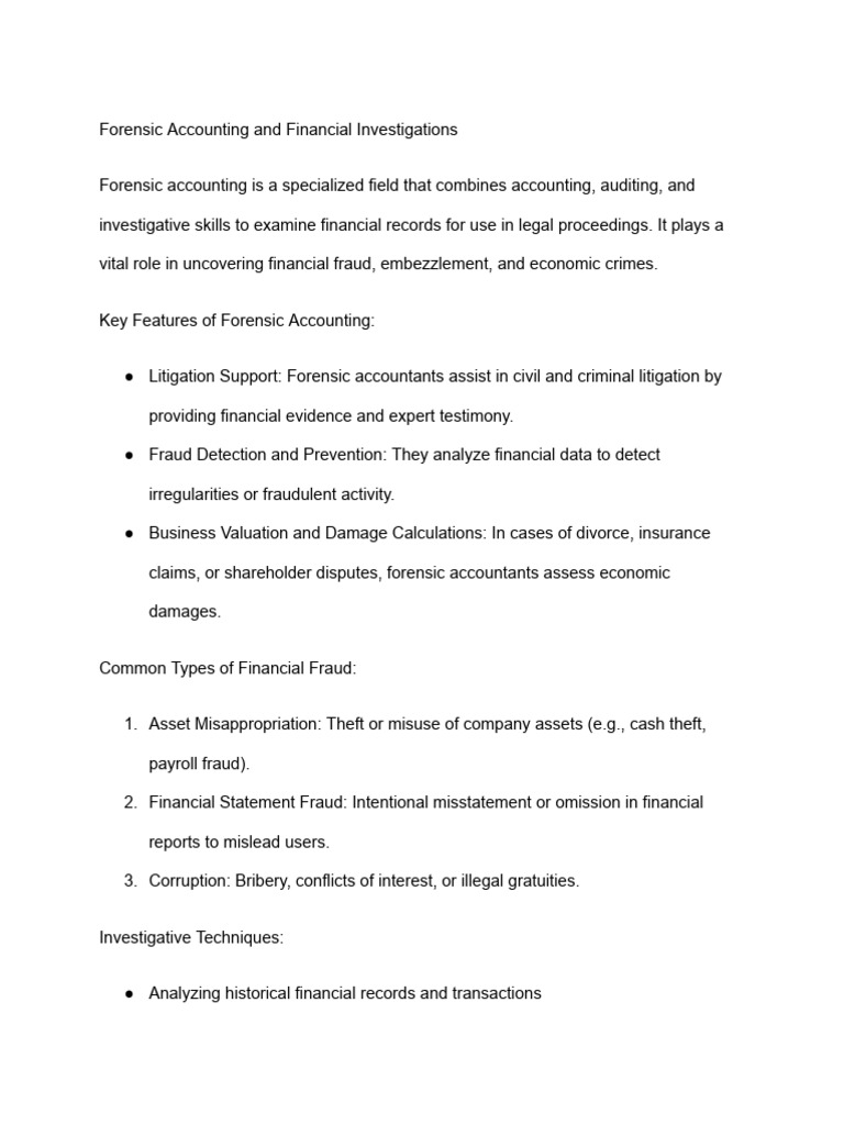 Forensic Acctg. (Notes Only) | PDF
