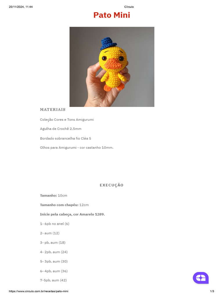 minipato | PDF | Bordado