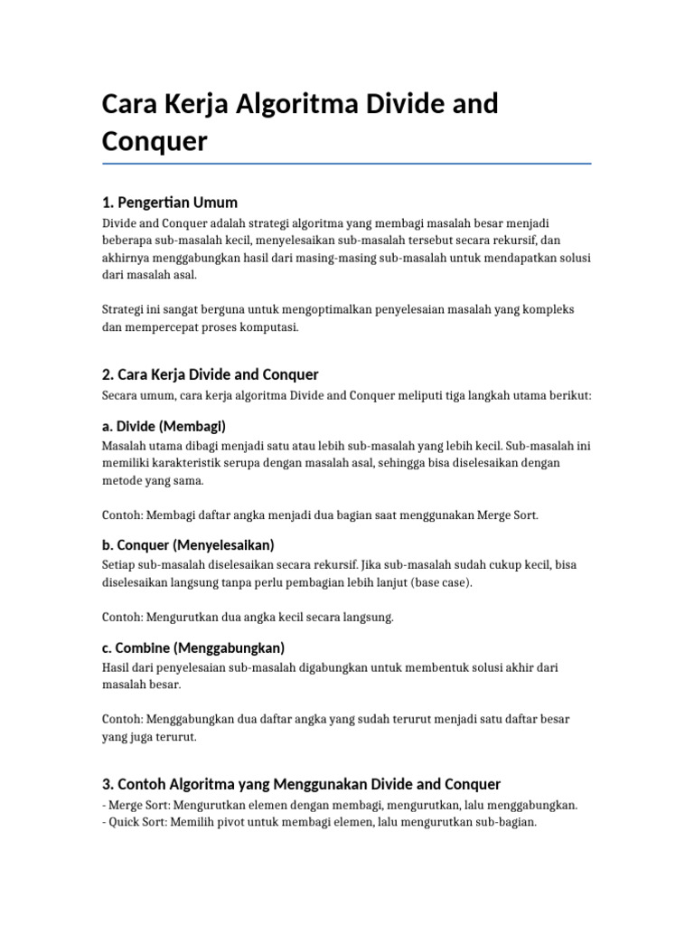 Materi Divide and Conquer | PDF