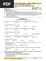 Maths Class Xi Chapter 02 Relations and Functions Practice Paper 02 | PDF | Function ...