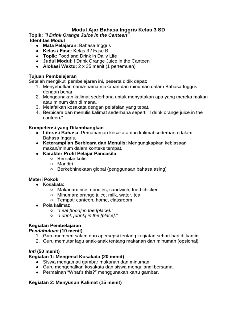 Modul Ajar b.ing | PDF