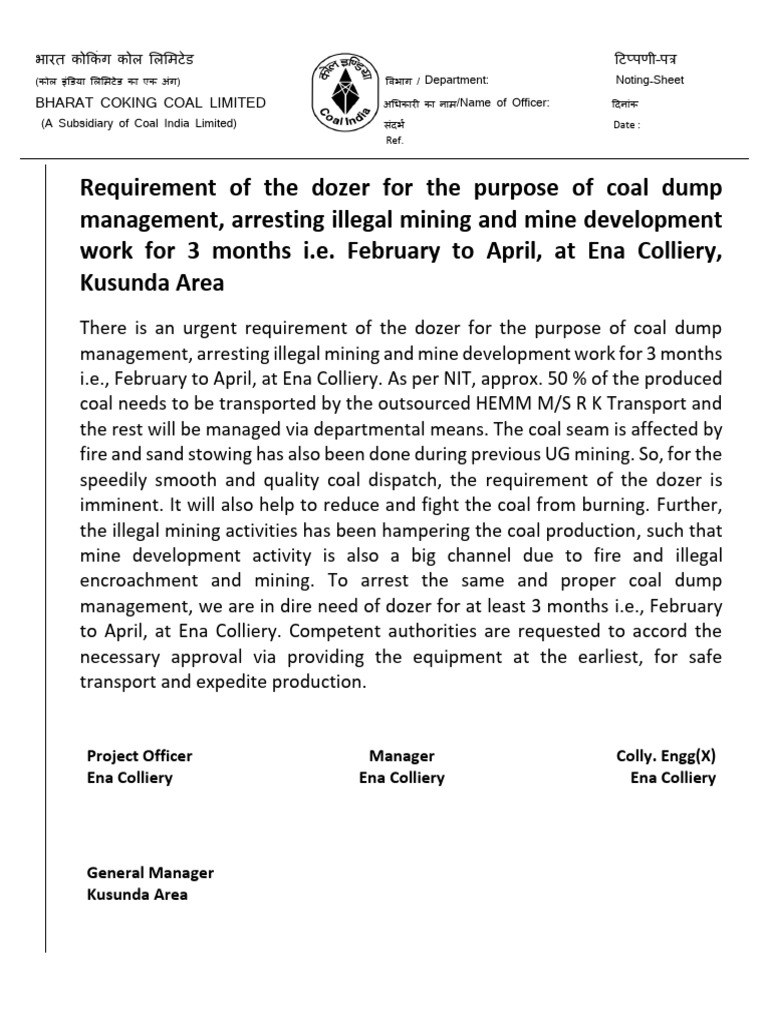 Dozer Requirement for Coal Management | PDF