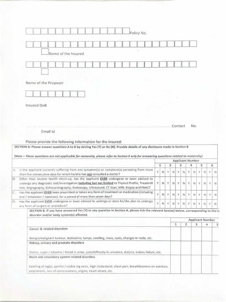 Good Health Declaration | PDF