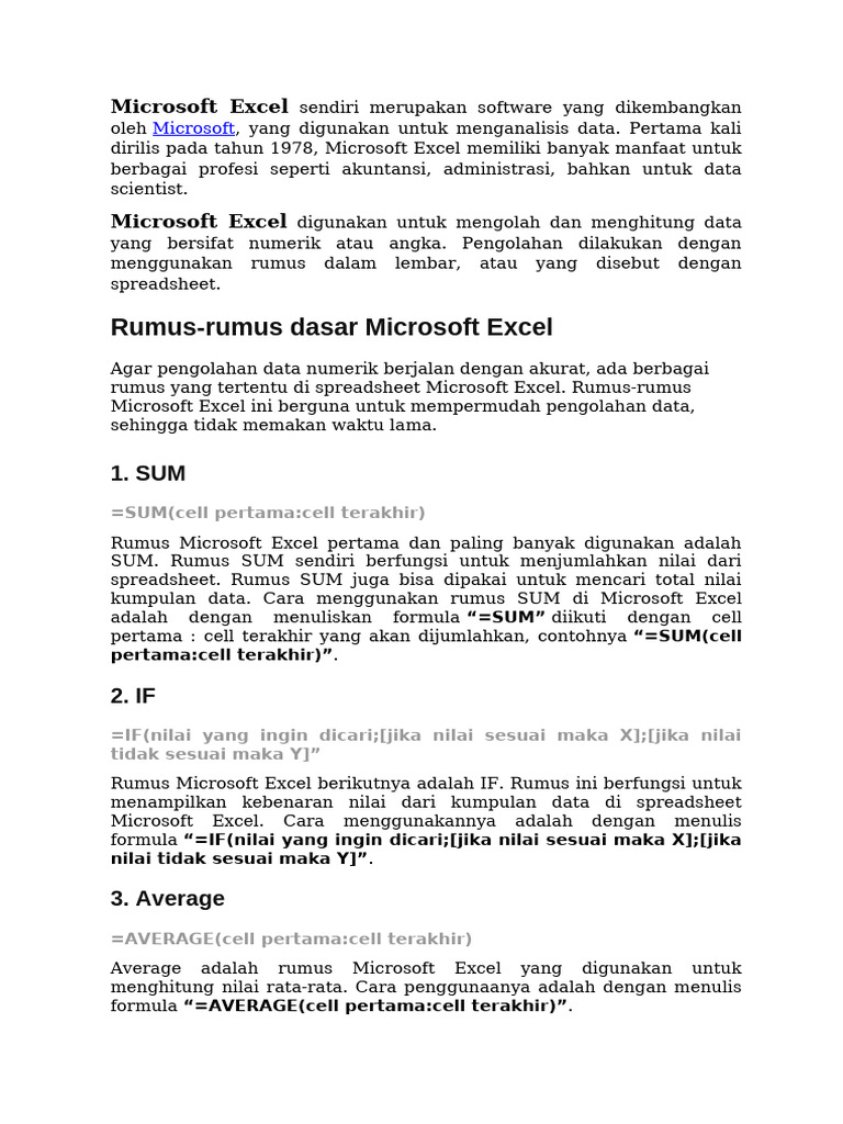 Rumus Excel | PDF