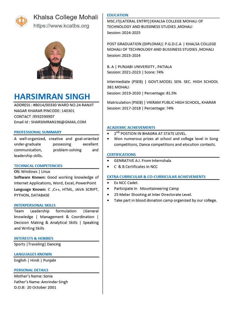 HarSimran Singh: Tech Skills & Achievements | PDF | Software | Computing