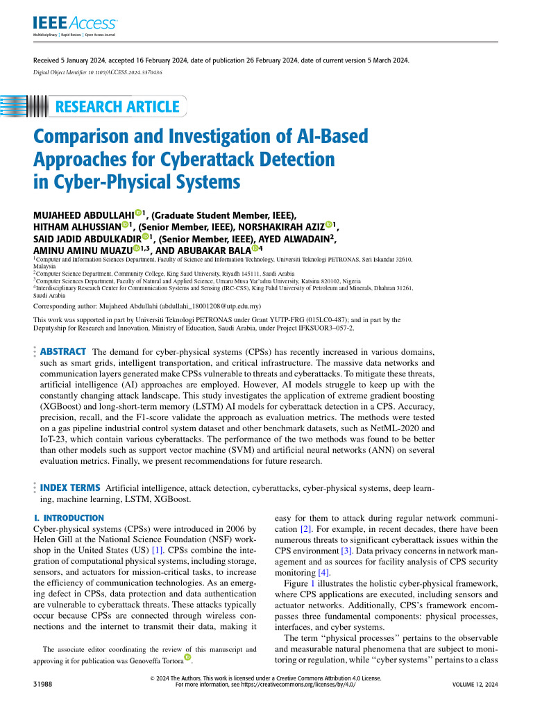 Comparison and Investigation of AI-Based Approaches For Cyberattack ...