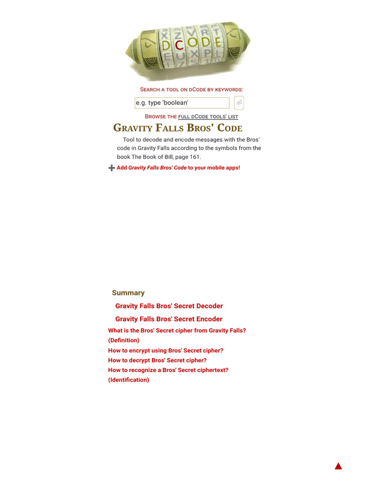 Gravity Falls Bros' Code Decoder | PDF | Code | Cipher
