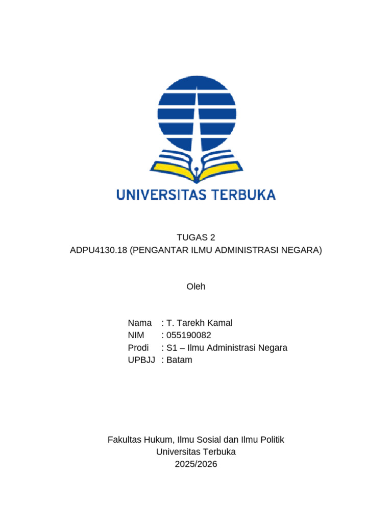 Tugas 2 Pengantar Ilmu Administrasi Negara | PDF