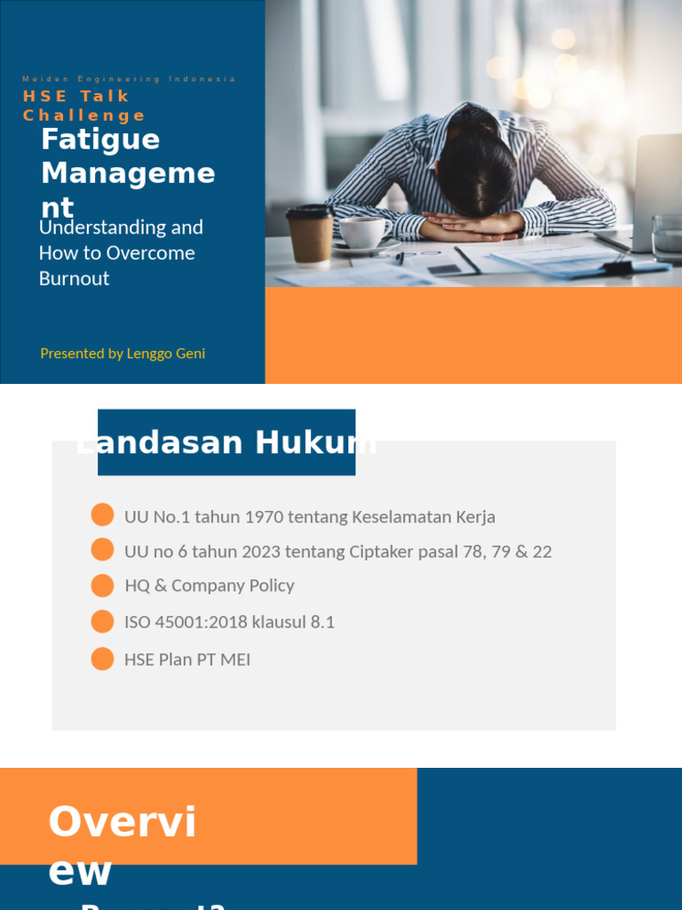 HSE Talk-Fatigue Management | PDF