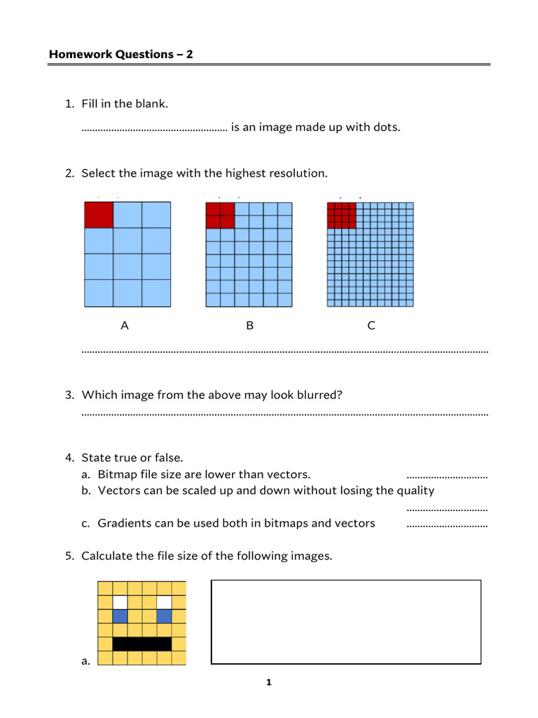 Image Resolution and File Size Quiz | PDF