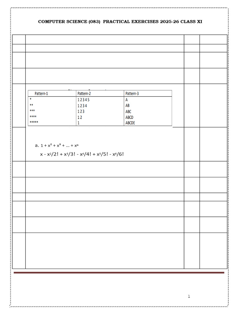 Class XI CS Practical File 2025-2026 | PDF | Numbers | Number Theory