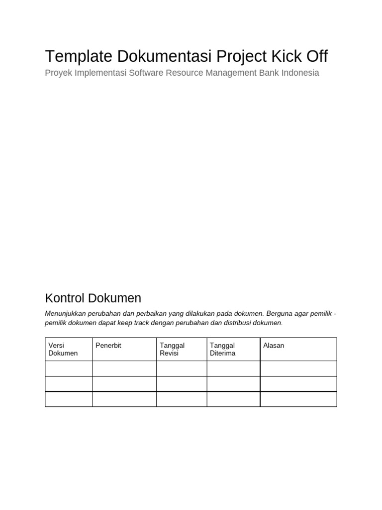 Template Kick Off Meeting Proyek | PDF